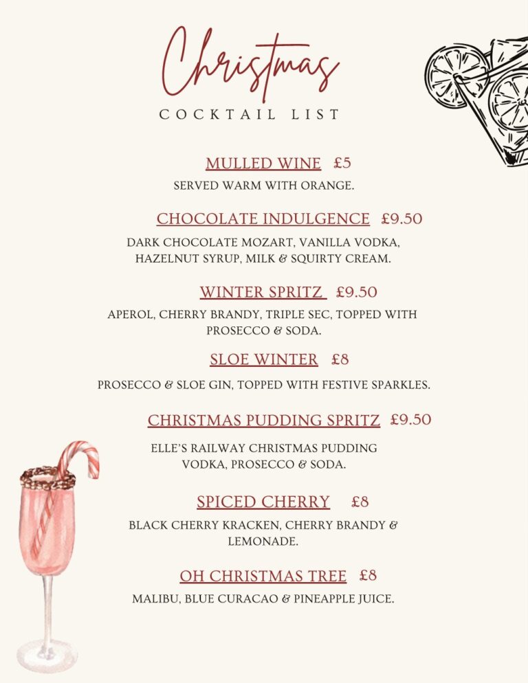 Winter Cocktails Menu - The Railway Inn
